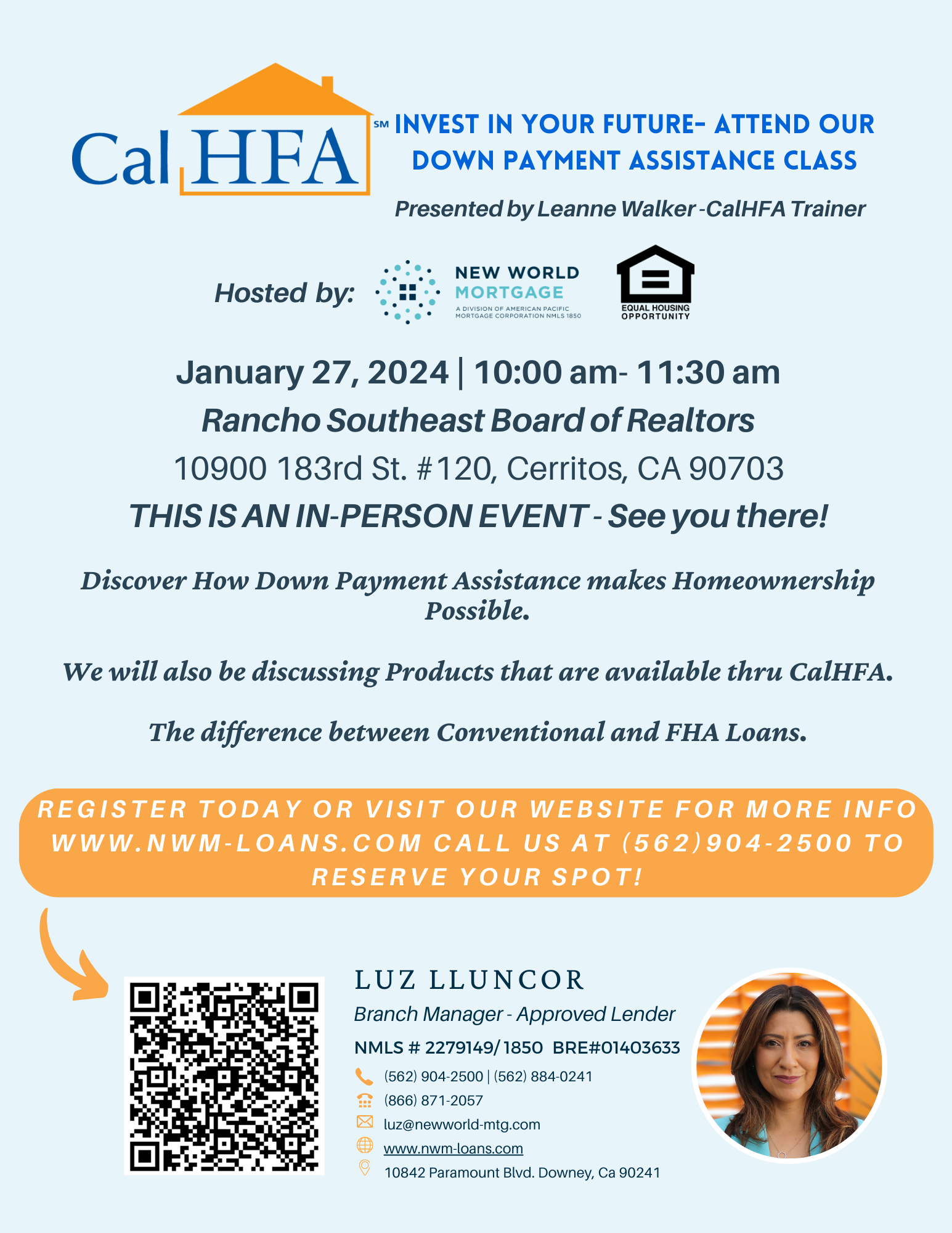 CalHFA Invest in your future- Attend our Down Payment Assistance Class ...