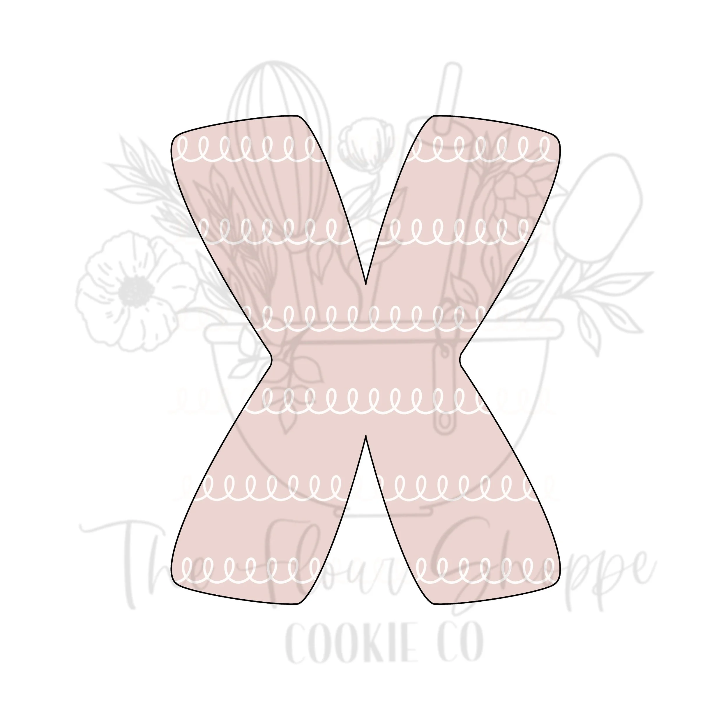 Bubble Letter X Cookie Cutter STL — The Flour Shoppe Cookie Co