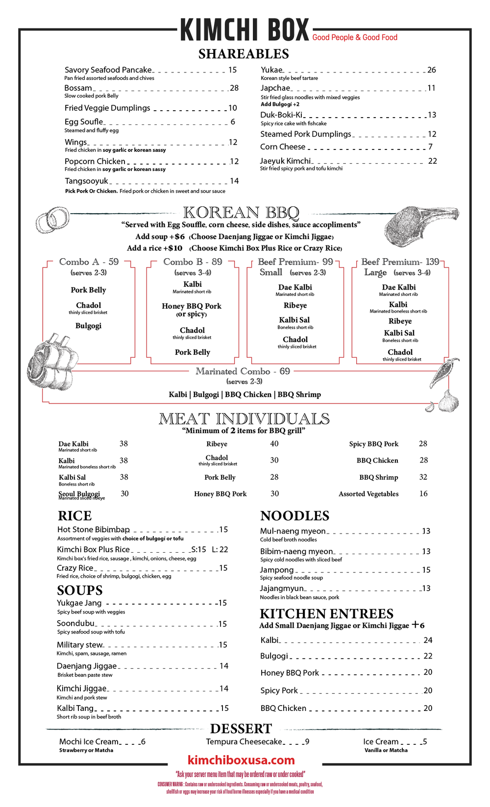 Menu — Kimchi Box