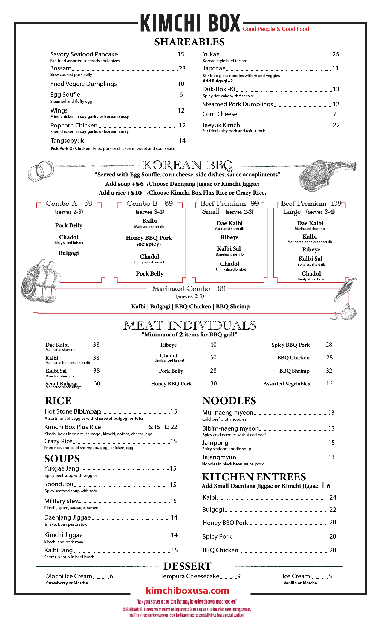Menu — Kimchi Box