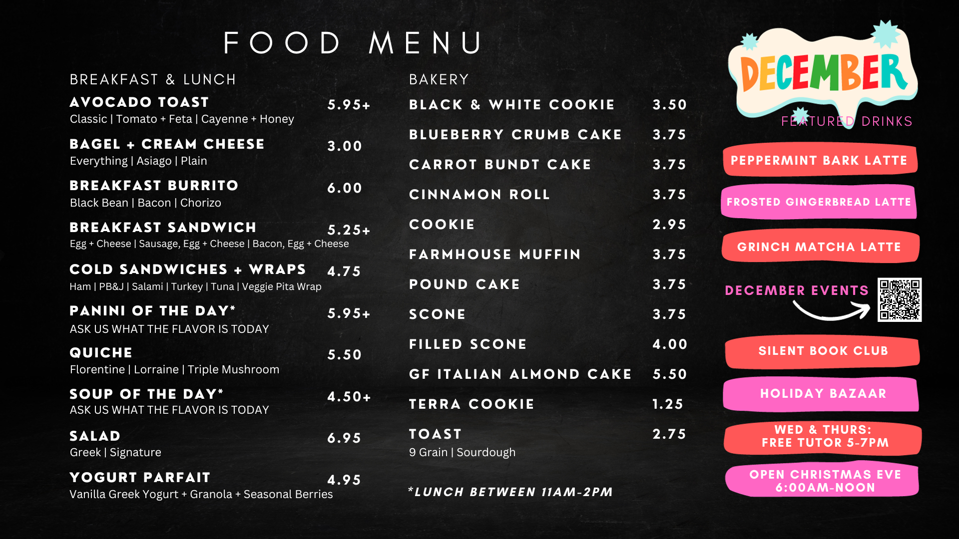 Menu — CROSSROADS COFFEEHOUSE