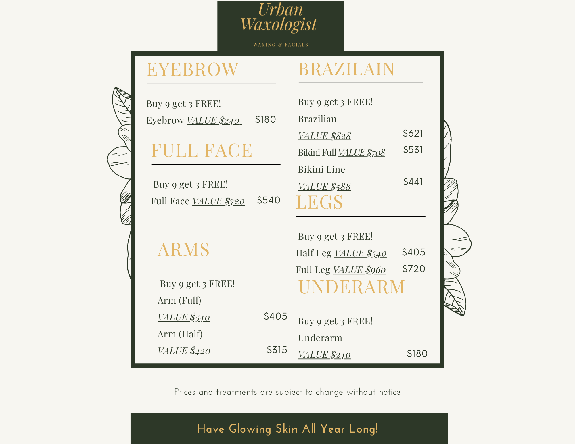 Wax Packages — Urban Waxologist- Serving Roslindale for Waxing and ...