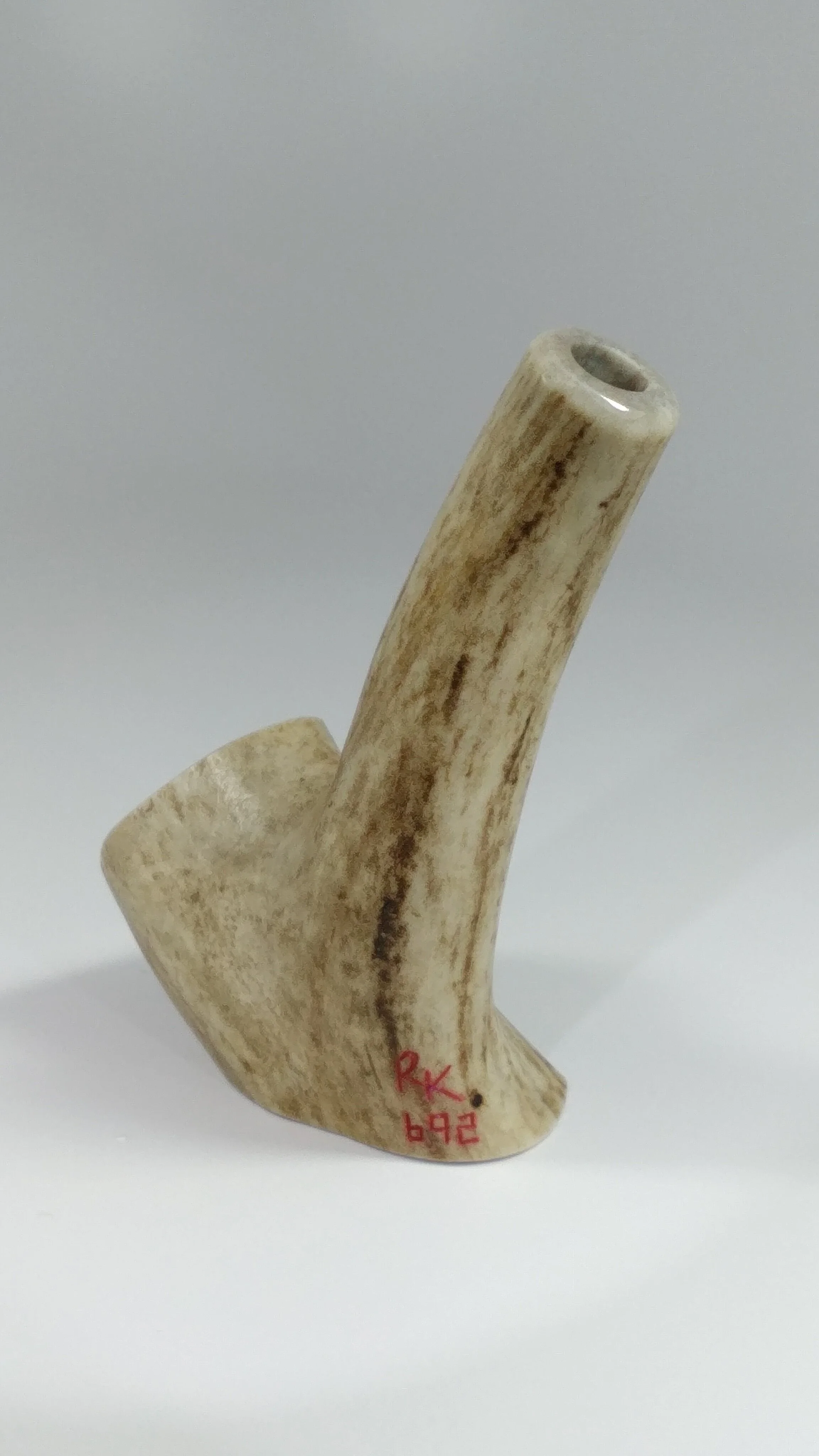 One of a Kind Custom Deer Antler Art Pipes with semi-precious stone ...