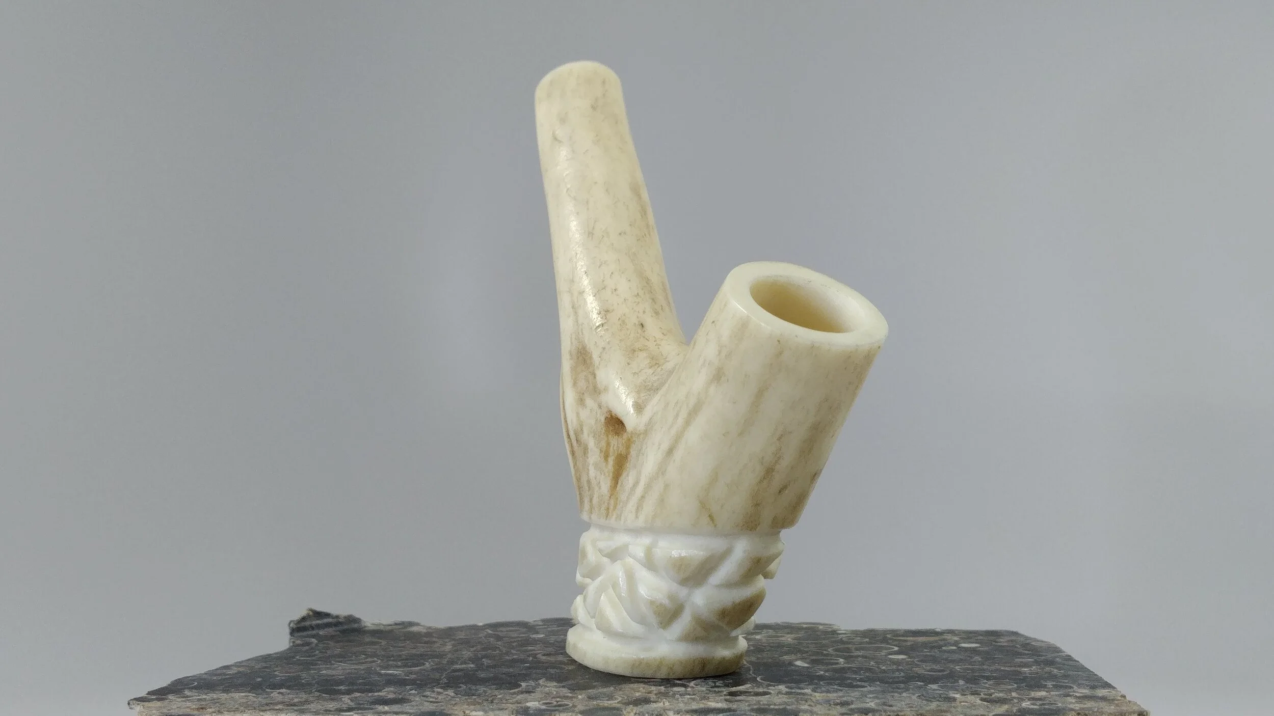 One of a Kind Custom Deer Antler Art Pipes with semi-precious stone ...