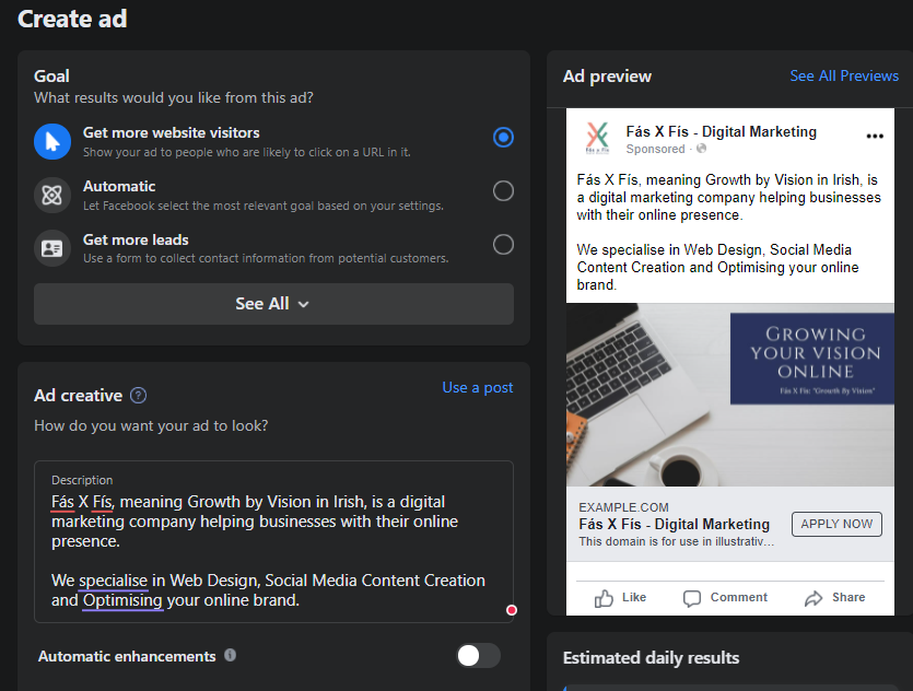 Facebook Advertising for Beginners — Eire Web Design