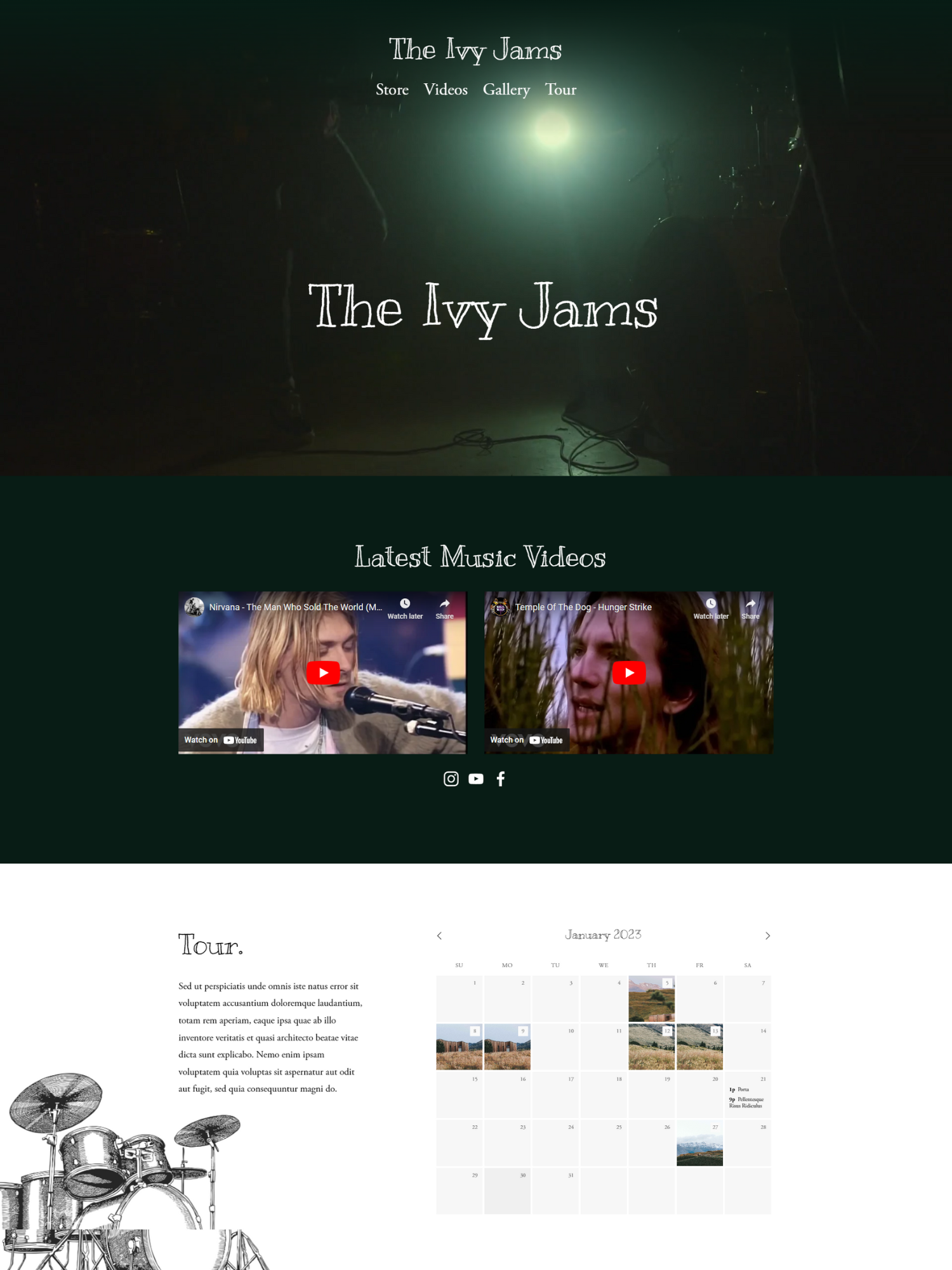 Music Band Squarespace 7.1 Website Template — Eire Web Design