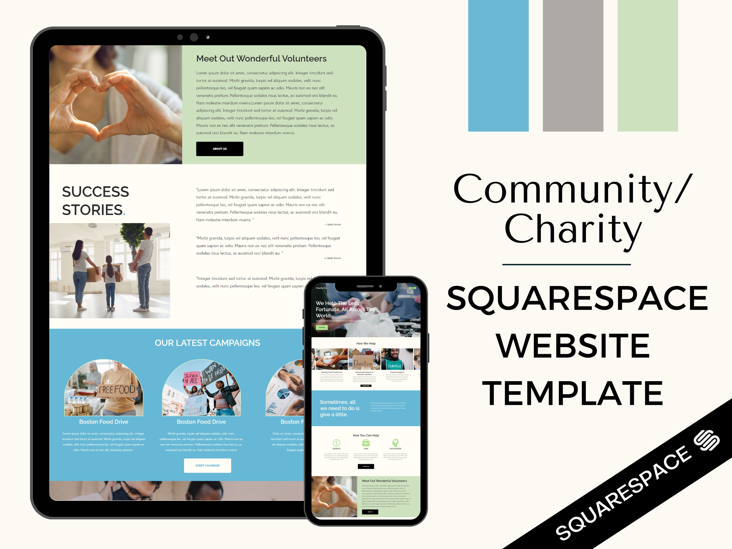 Charity & Community Squarespace Premade Website Template — Eire Web Design