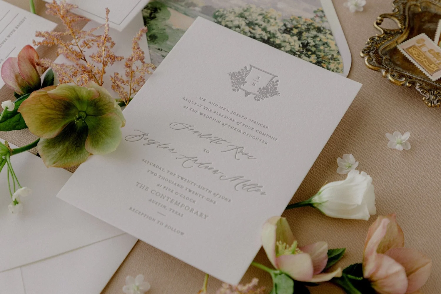 Letterpress Wedding Invitations by Betty Lu Paperie