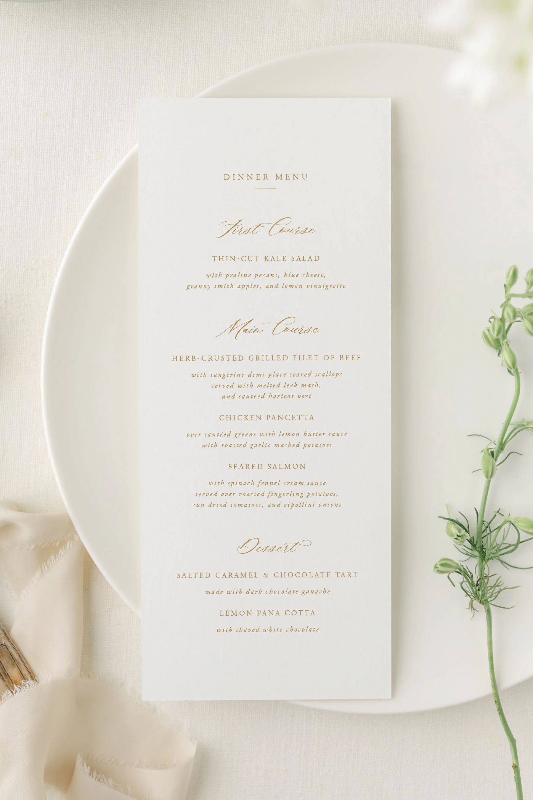 Kennedy | Wedding Menu Cards — Betty Lu Paperie