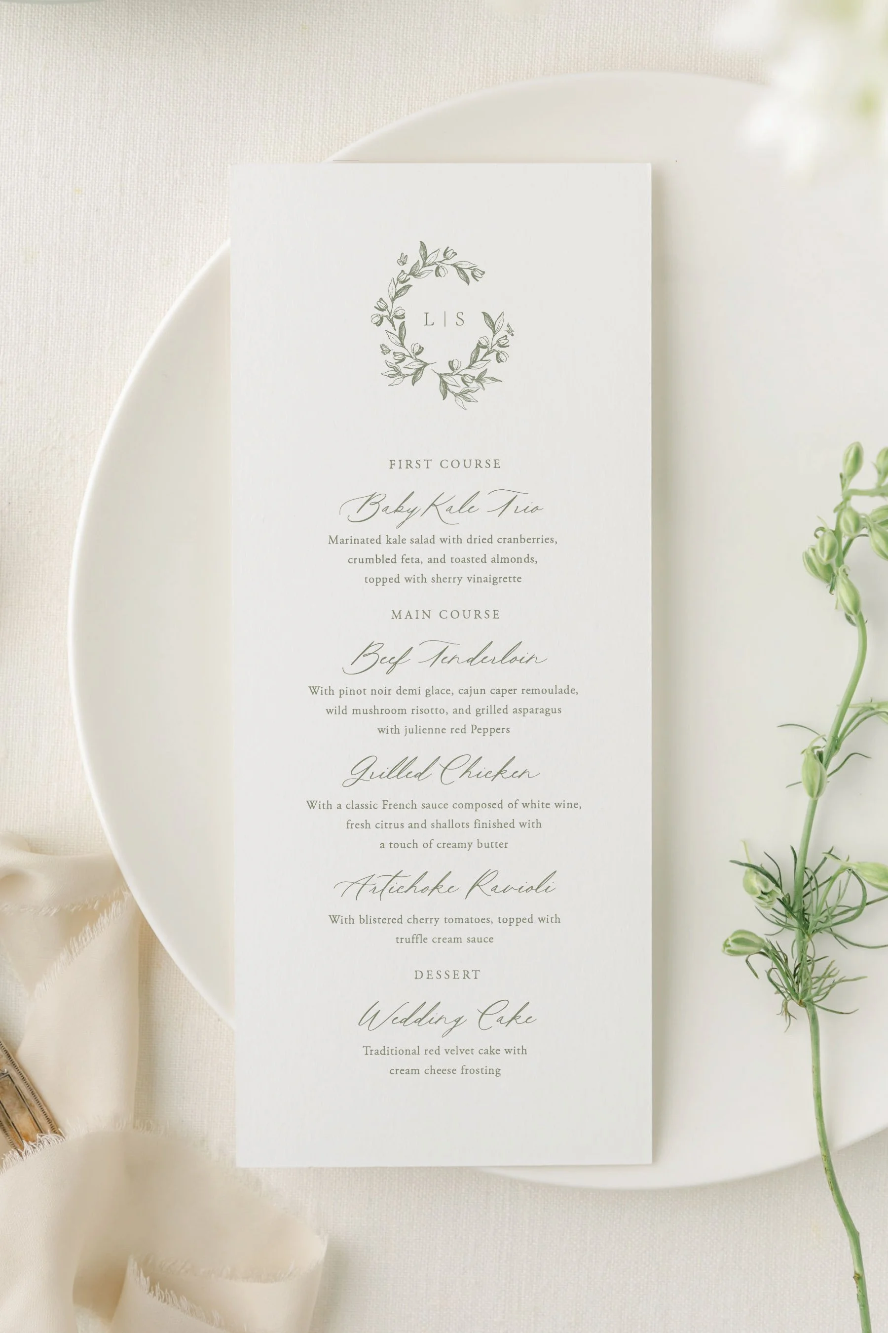 Twiggy | Wedding Menu Cards (Copy) — Betty Lu Paperie