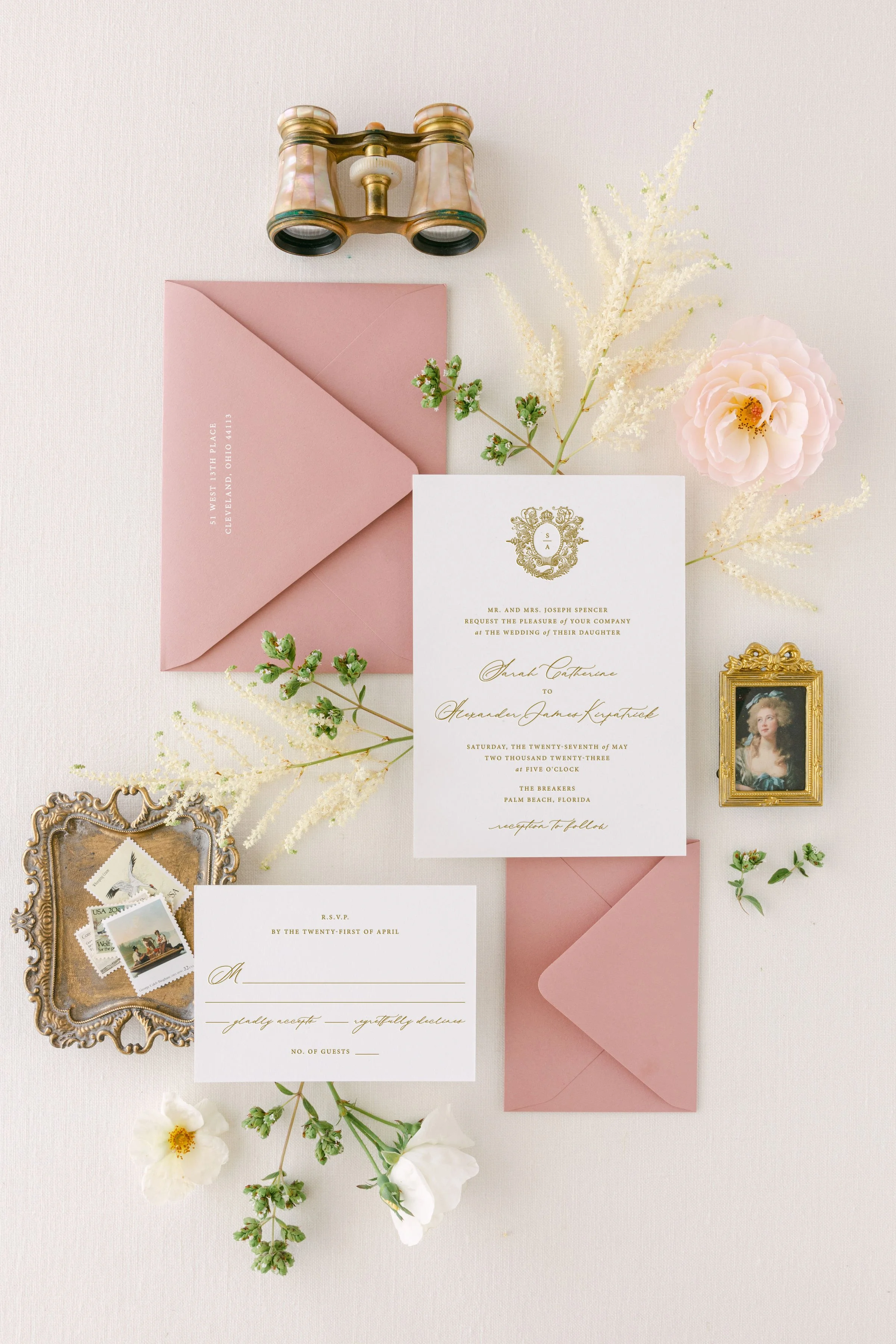 Victoria | Wedding Invitation with RSVP Set — Betty Lu Paperie