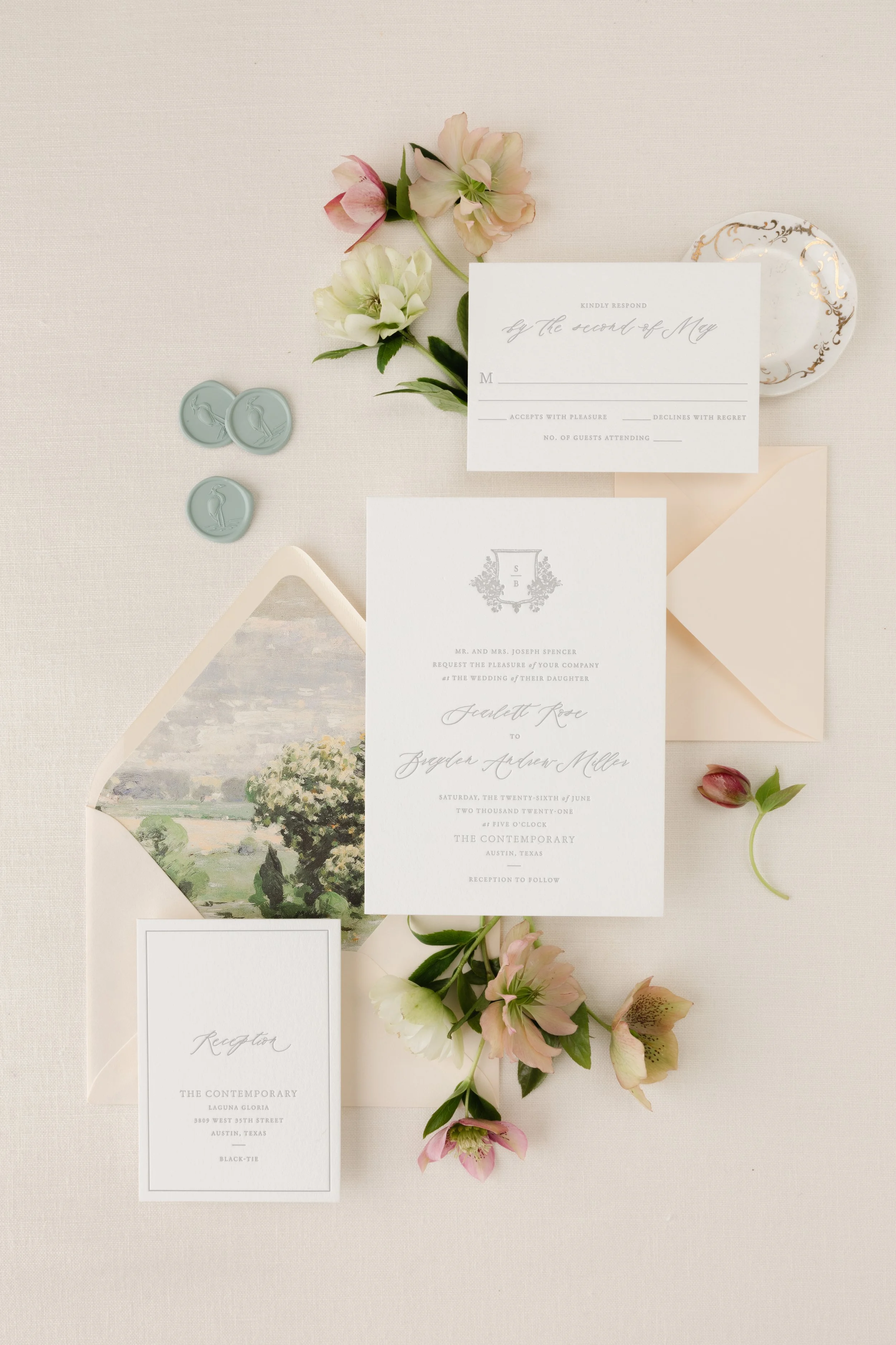 Jolie | Wedding Invitation with RSVP Set — Betty Lu Paperie