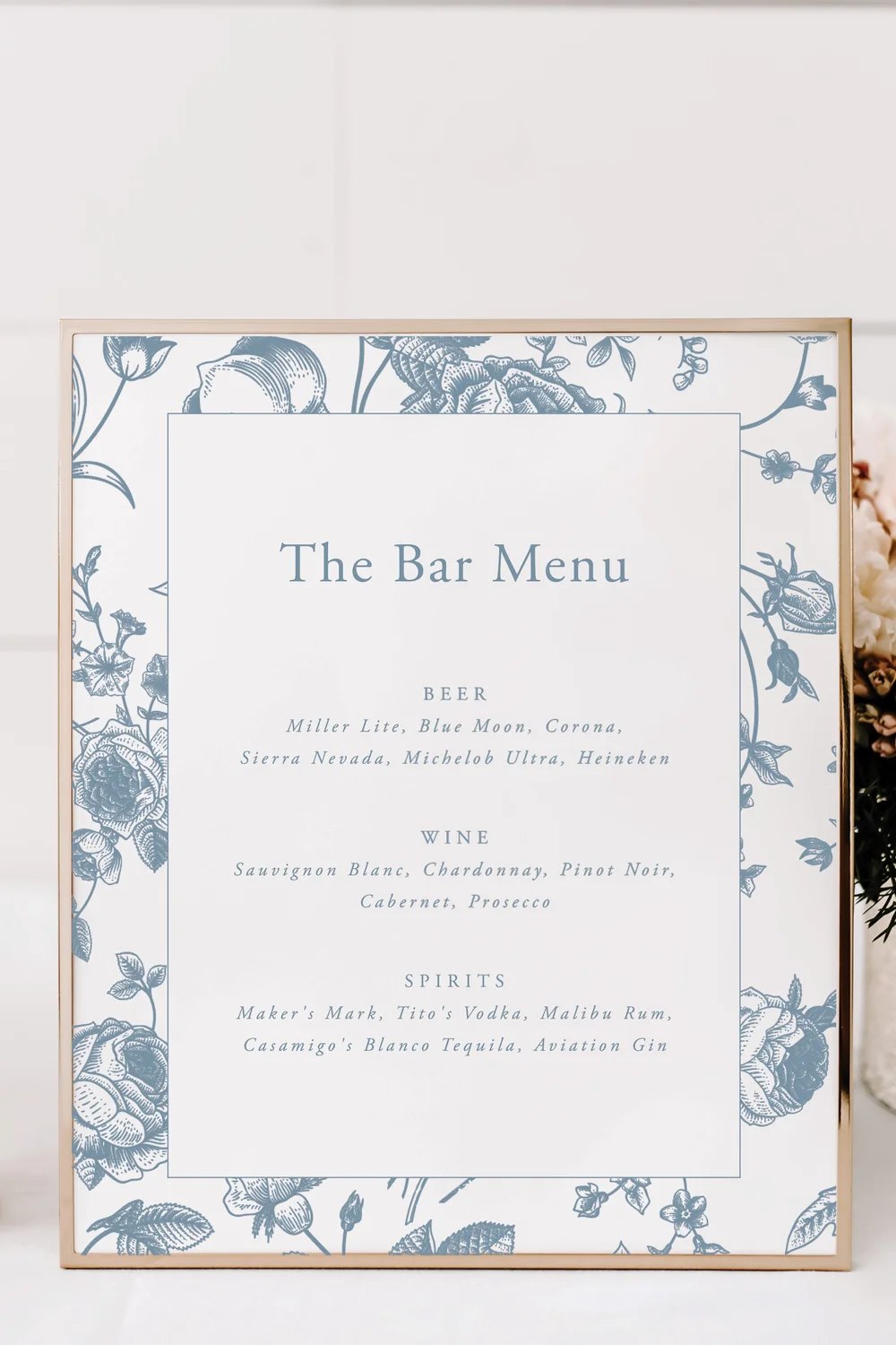 Wedding Bar Menu Templates