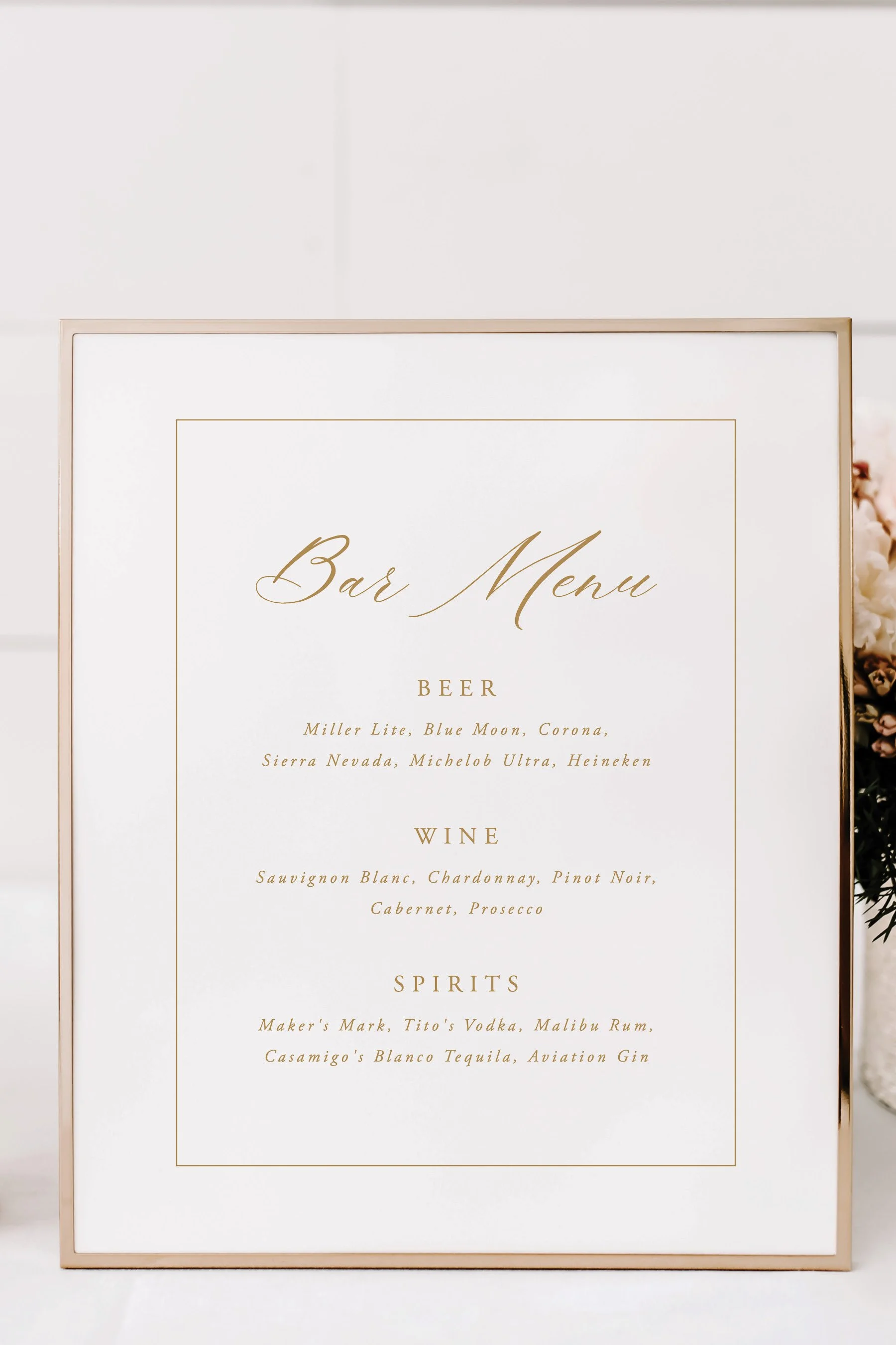 Dolce | Wedding Bar Menu — Betty Lu Paperie