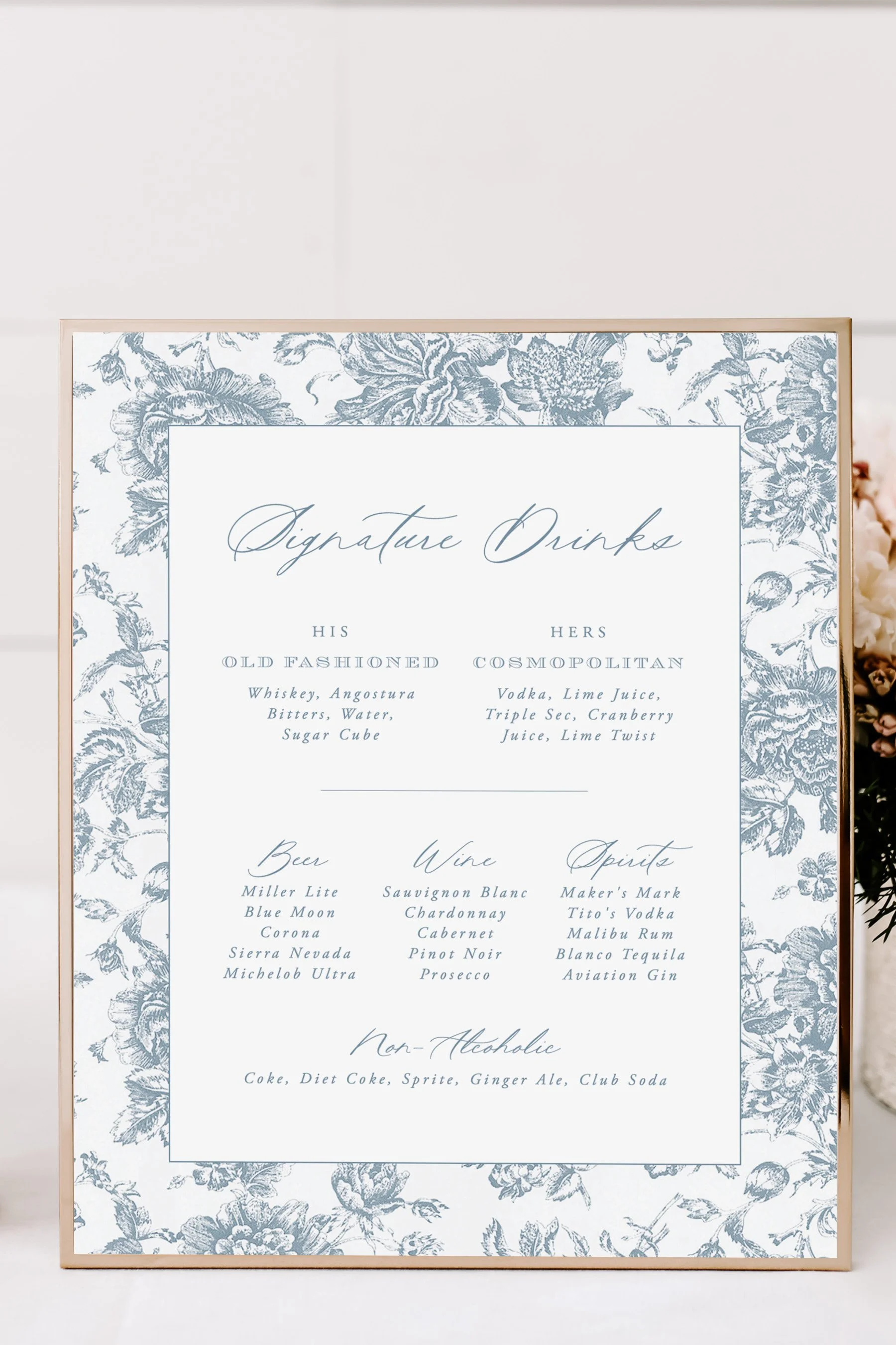 Cindy | Wedding Bar Menu — Betty Lu Paperie