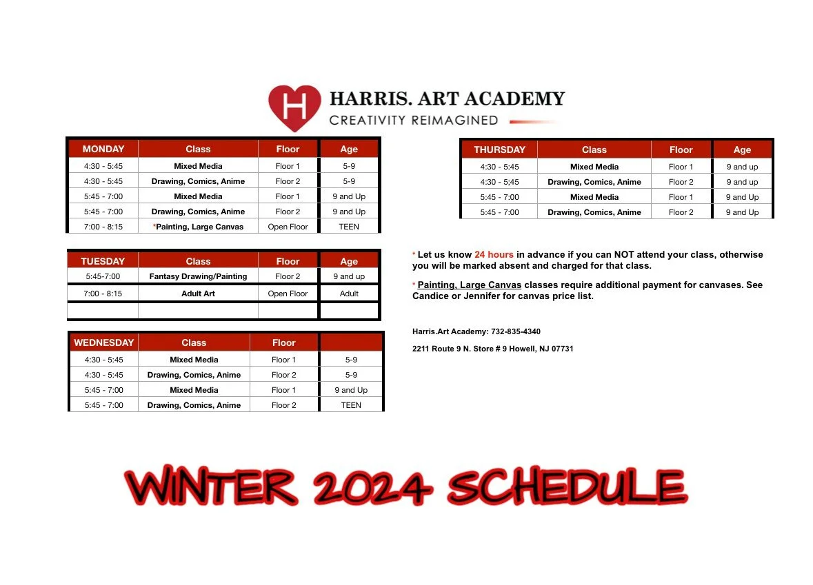 Schedule Art Classes — HARRIS. Art Academy