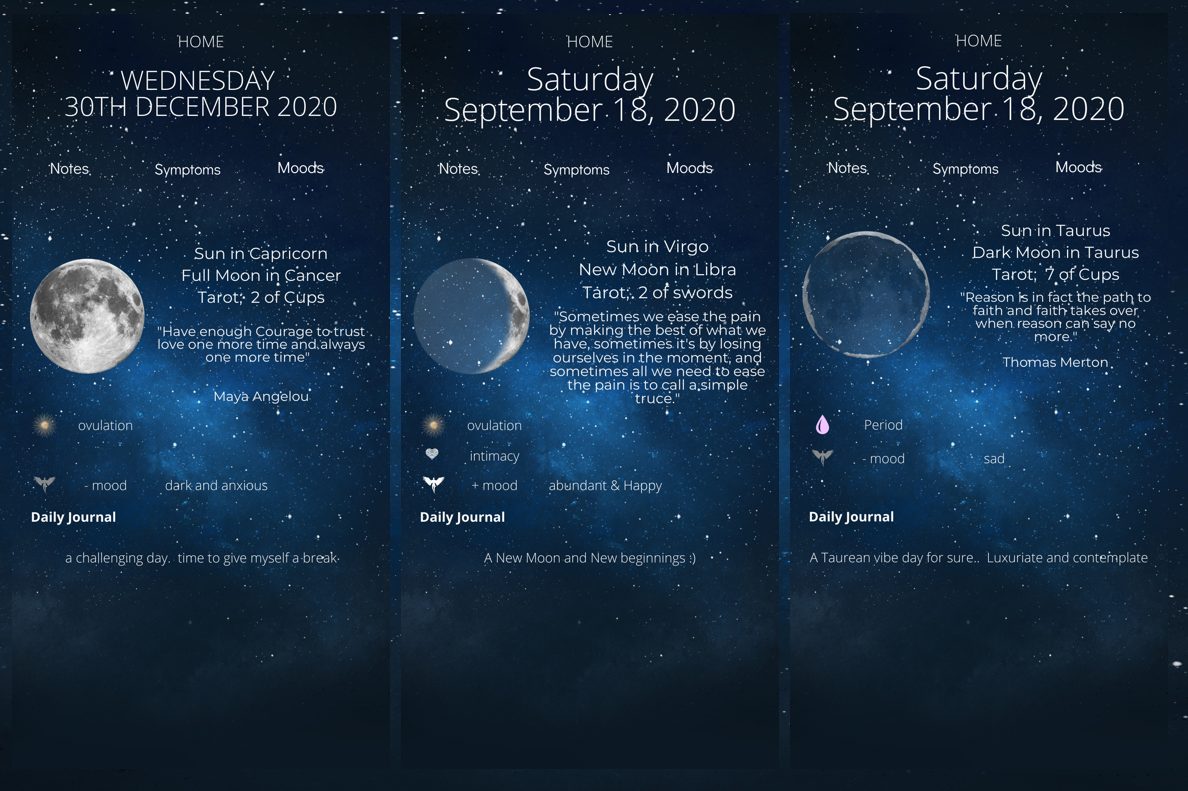 Full Moon Calendar App - Moon Phase - Period Tracking - Moon Astrology App