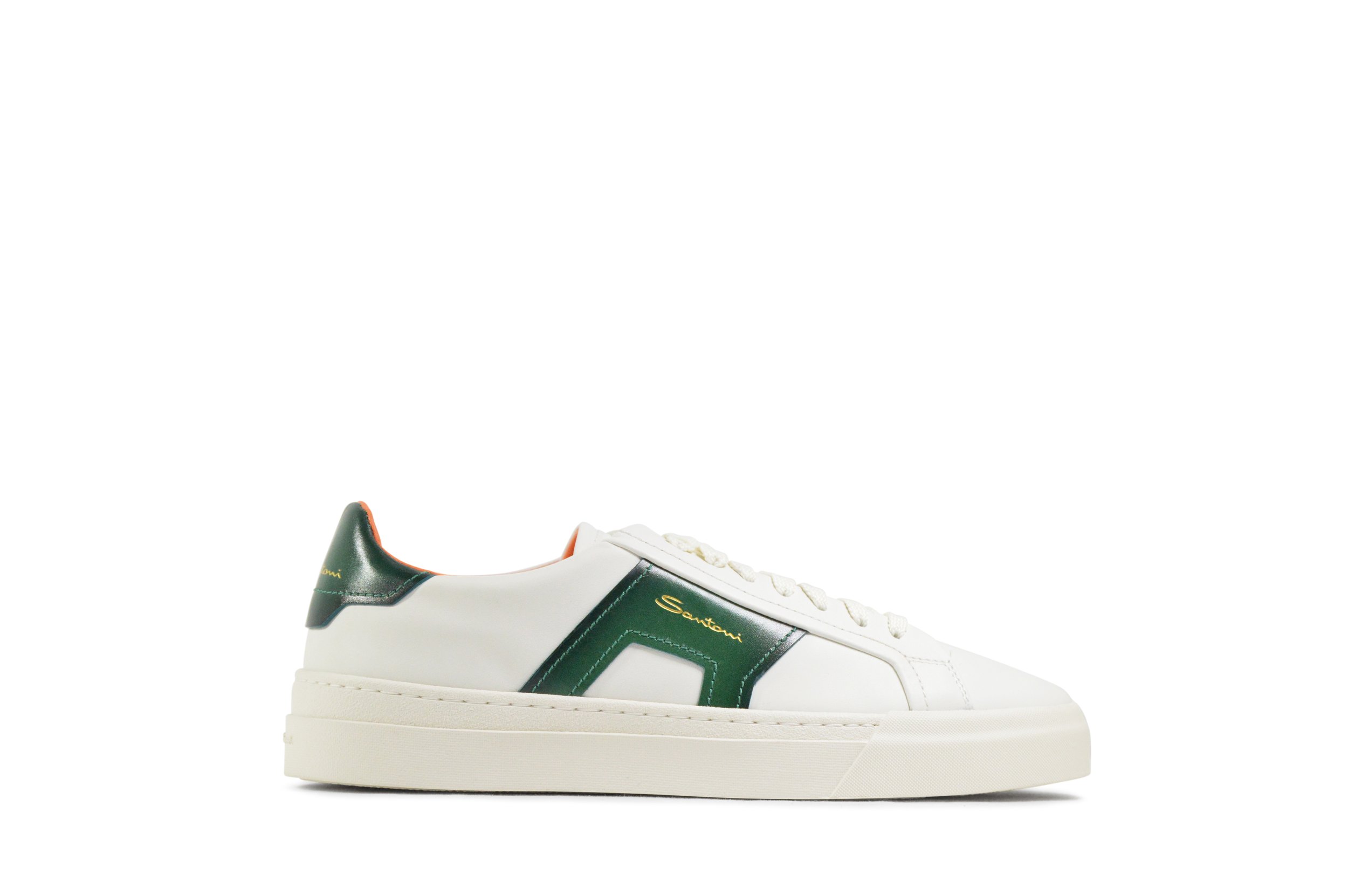 Santoni sneakers Santoni white and green leather sneakers Santoni Free ...