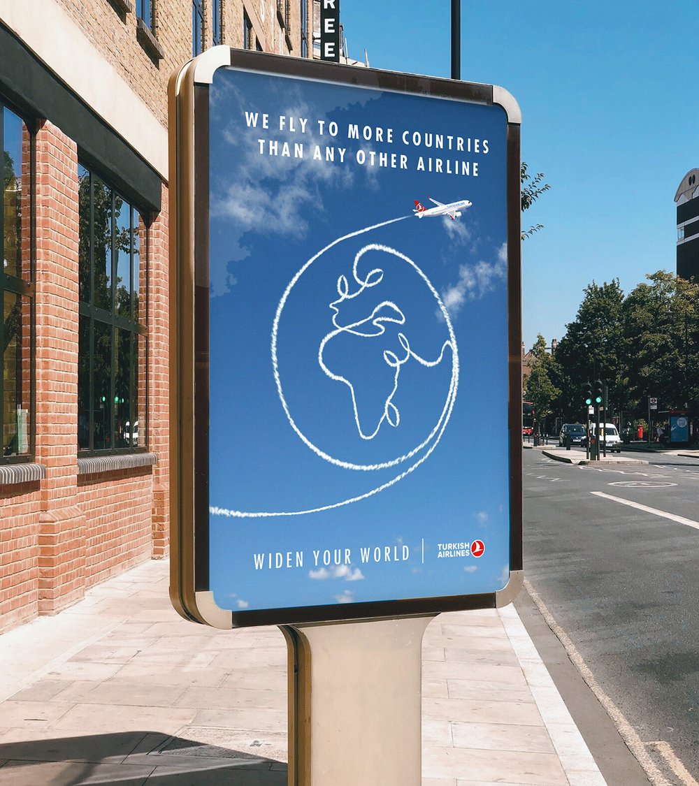 Widen Your World: Turkish Airlines Campaign with One Line Art — Loooop ...