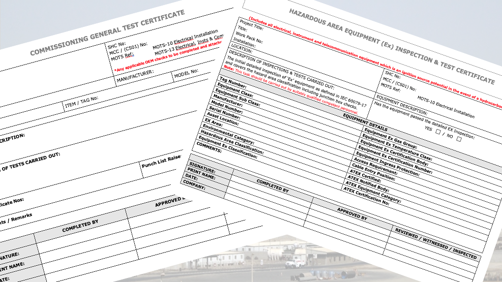 Mechanical Certifications — Oil & Gas Procedure Documents