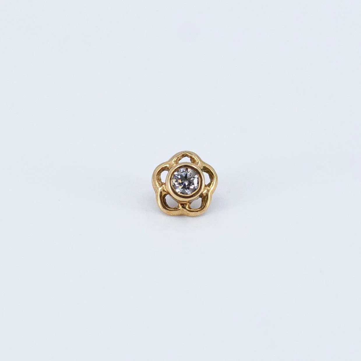Hammered Disk - 18k Yellow Gold - 18g/16g - 4mm - End - Threaded ...