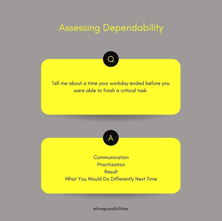 Interview Question for Dependability — Hire Possibilities
