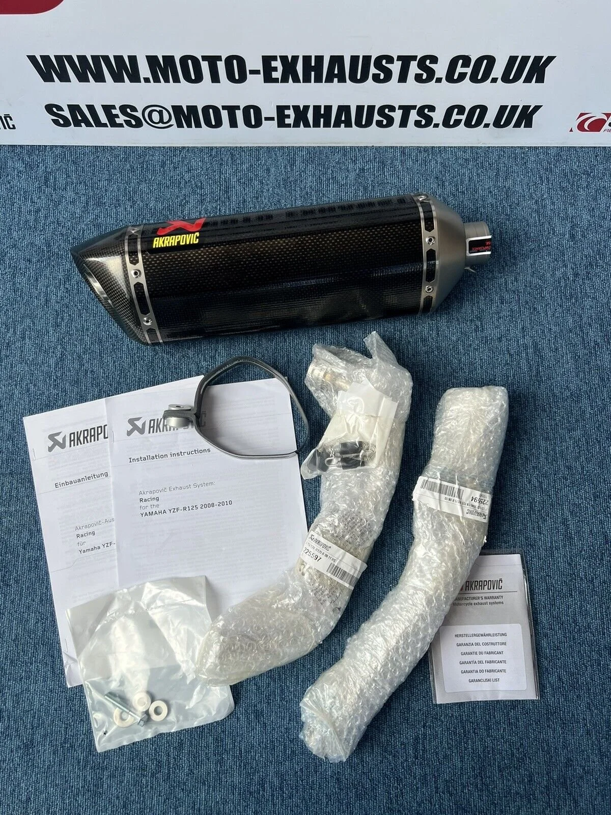 Yamaha YZF R125 Akrapovic Full Carbon Racing Exhaust — Moto Exhausts