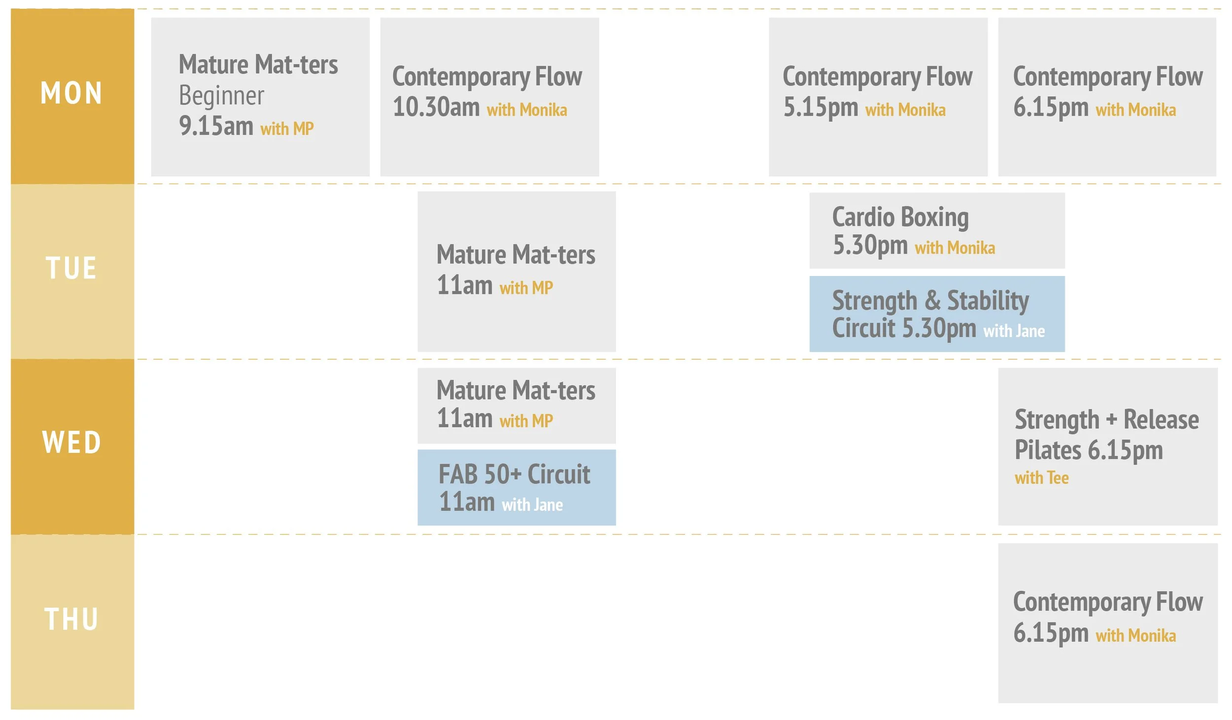 Mat Class Timetable — Sublime Pilates Blue Mountains