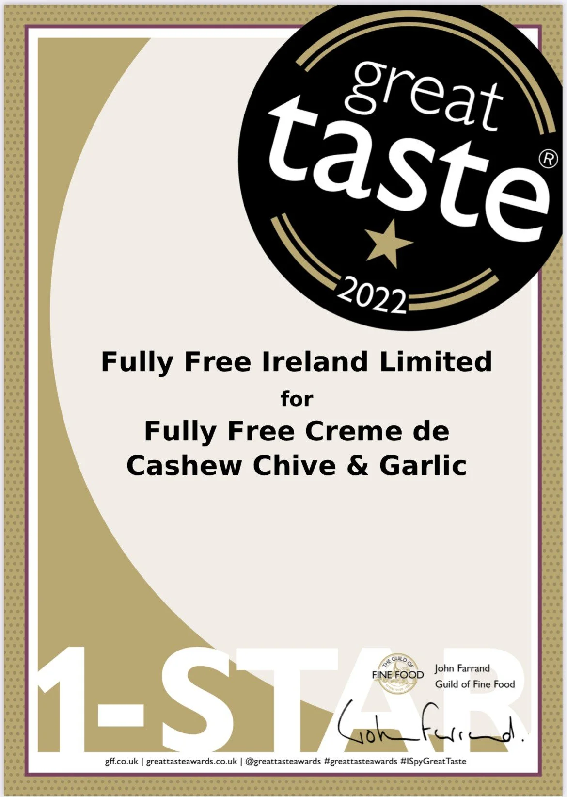 Great Taste award winner Fully Free — Fully Free Ireland