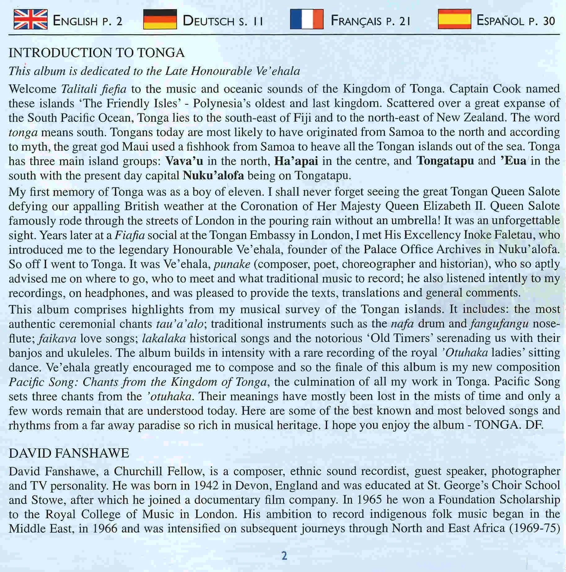 Chants from the Kingdom of Tonga | Fanshawe One World Music