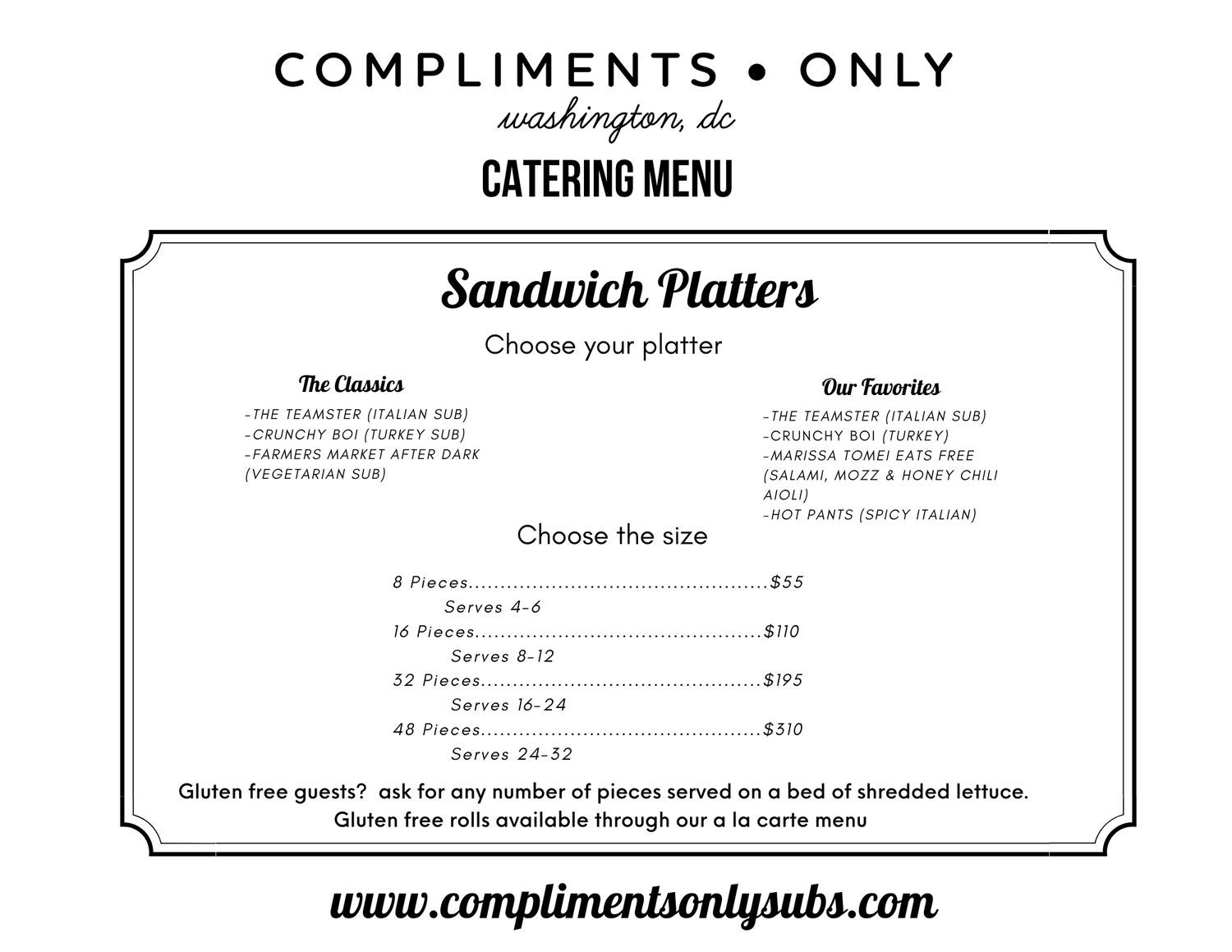 Menu 1 — Compliments Only