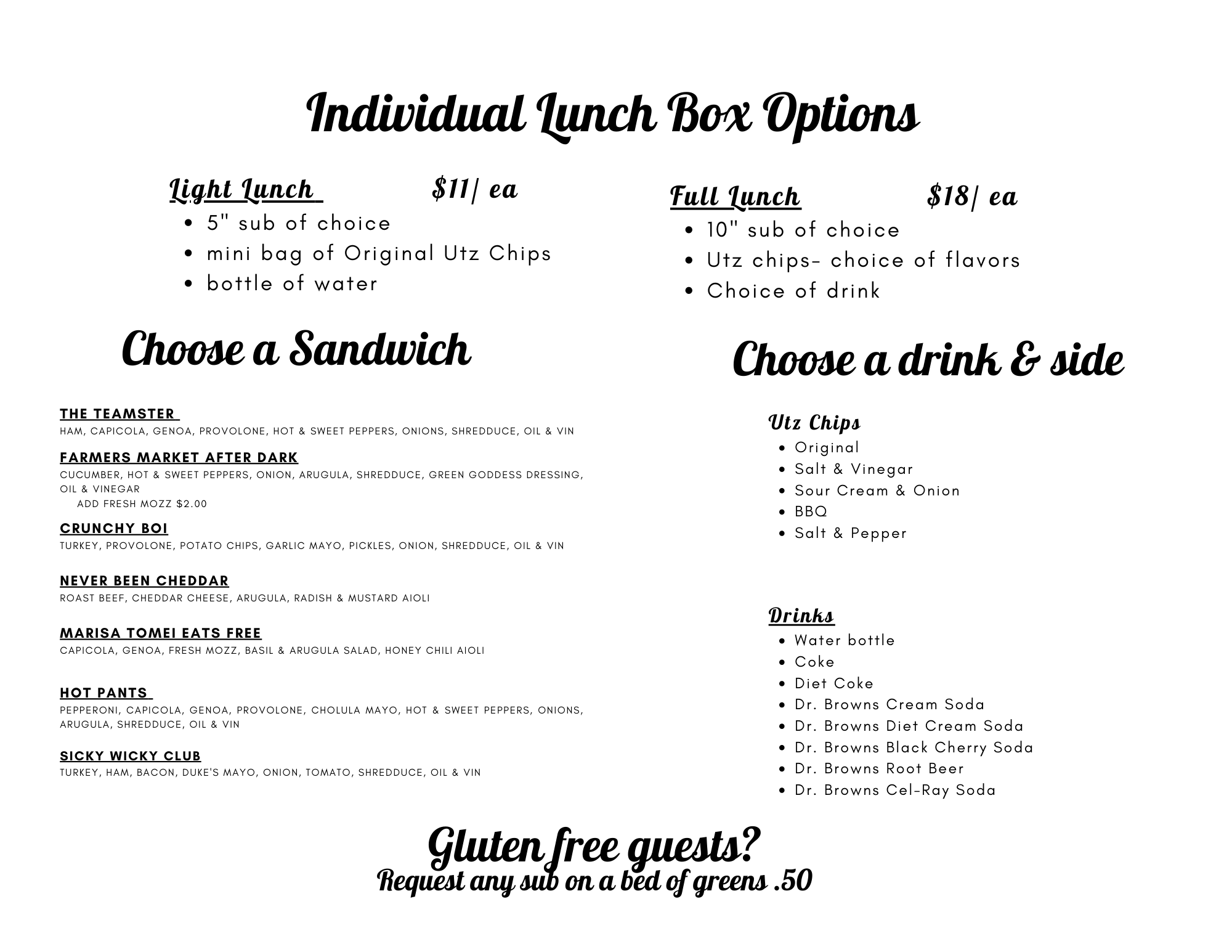 Menu 1 — Compliments Only