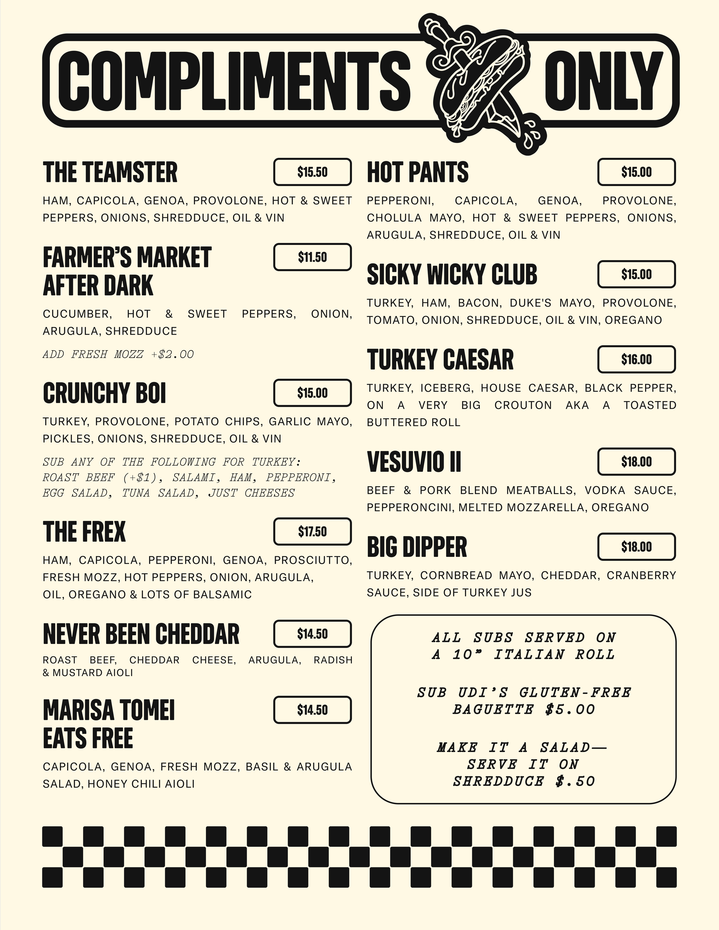 Menu — Compliments Only
