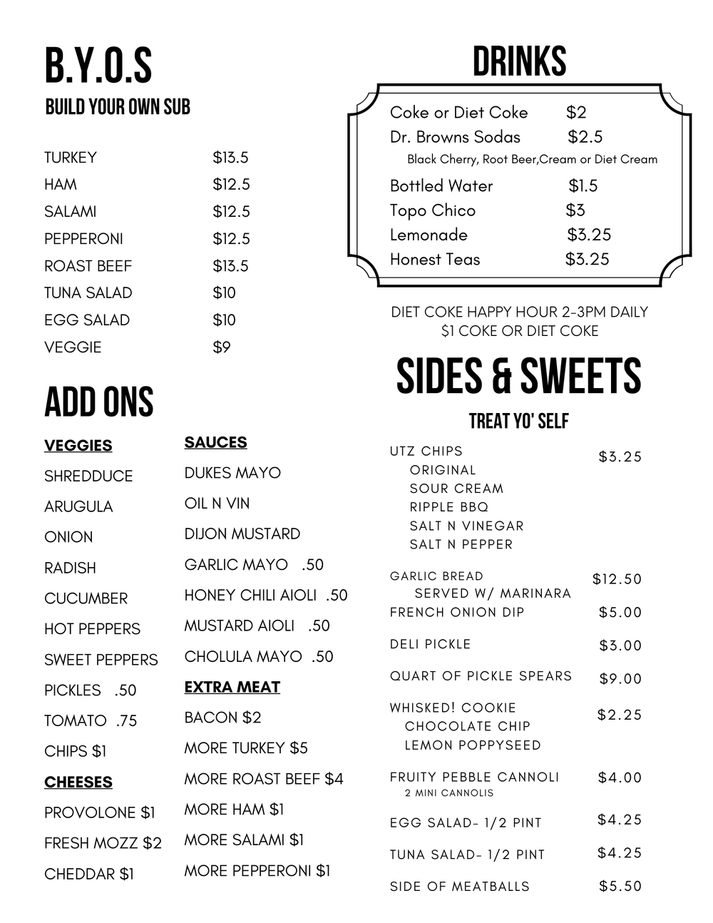 Menu — Compliments Only