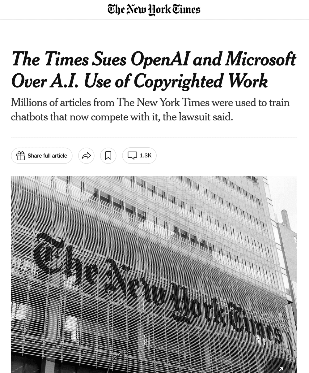 Byte the Bullet: NYT Takes on Tech Titans in a Copyright Showdown Over ...
