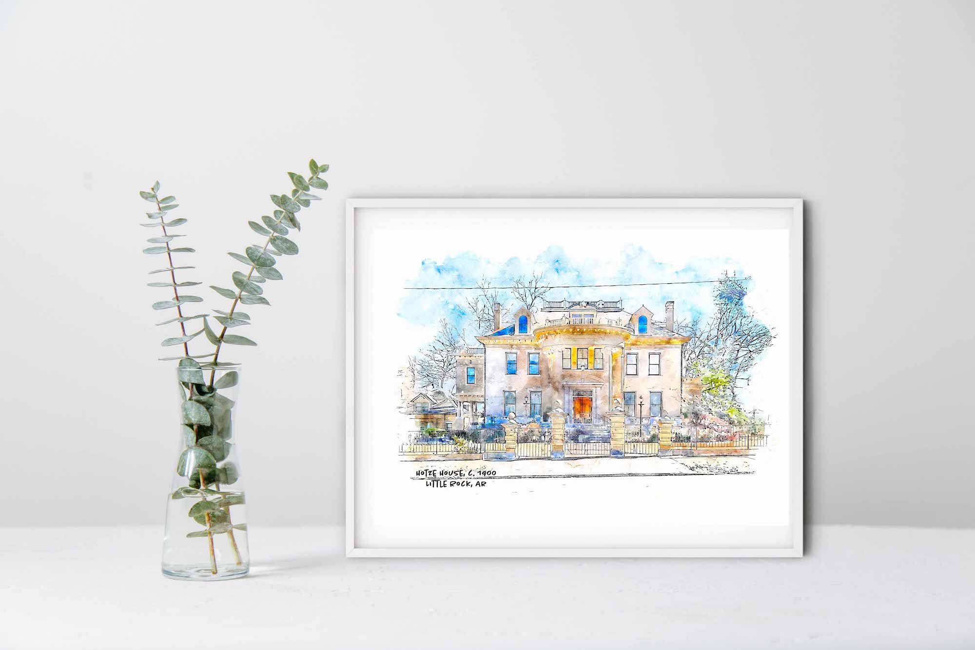 Hotze House, Little Rock, Arkansas, Art Print — She Studios