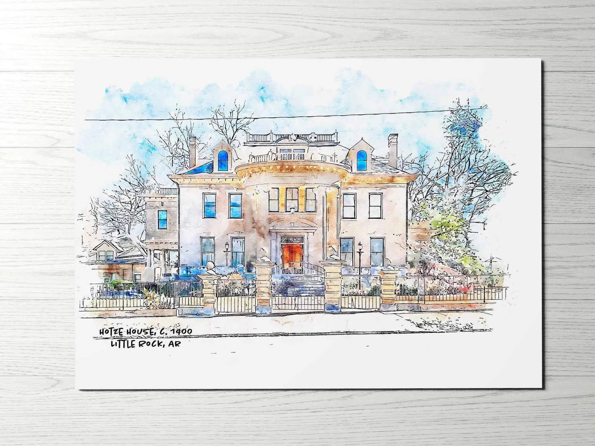 Hotze House, Little Rock, Arkansas, Art Print — She Studios