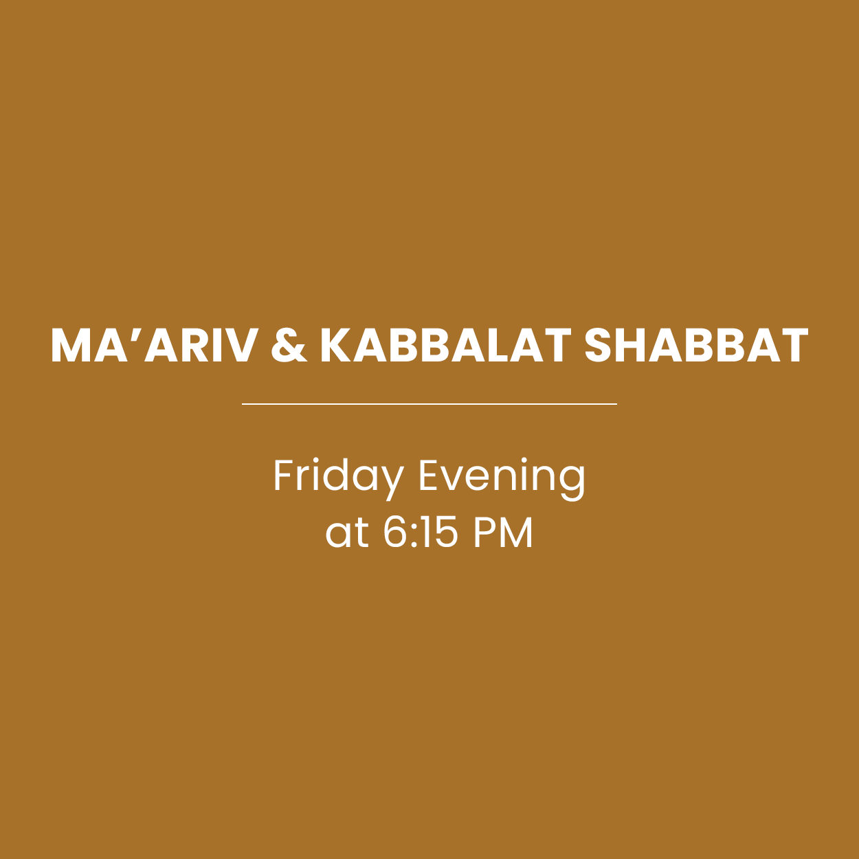 Shabbat — Sutton Place Synagogue