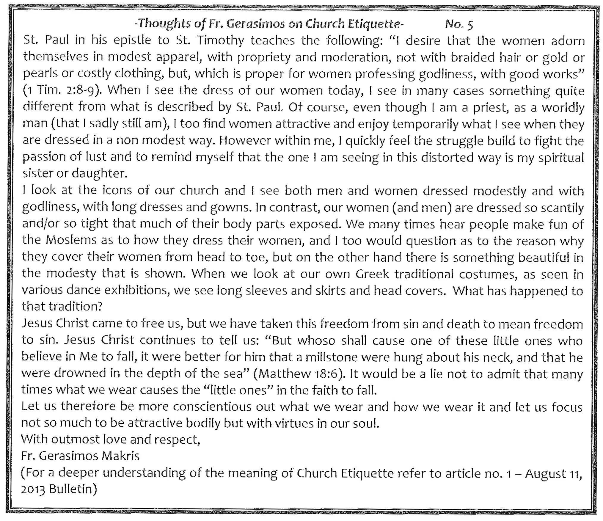 Church Etiquette — Holy Cross Greek Orthodox Church of Brooklyn