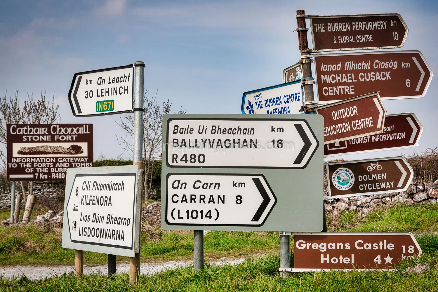 Road signs, Ireland | Buy fine art signed prints | A4 A3 A2 | GM ...