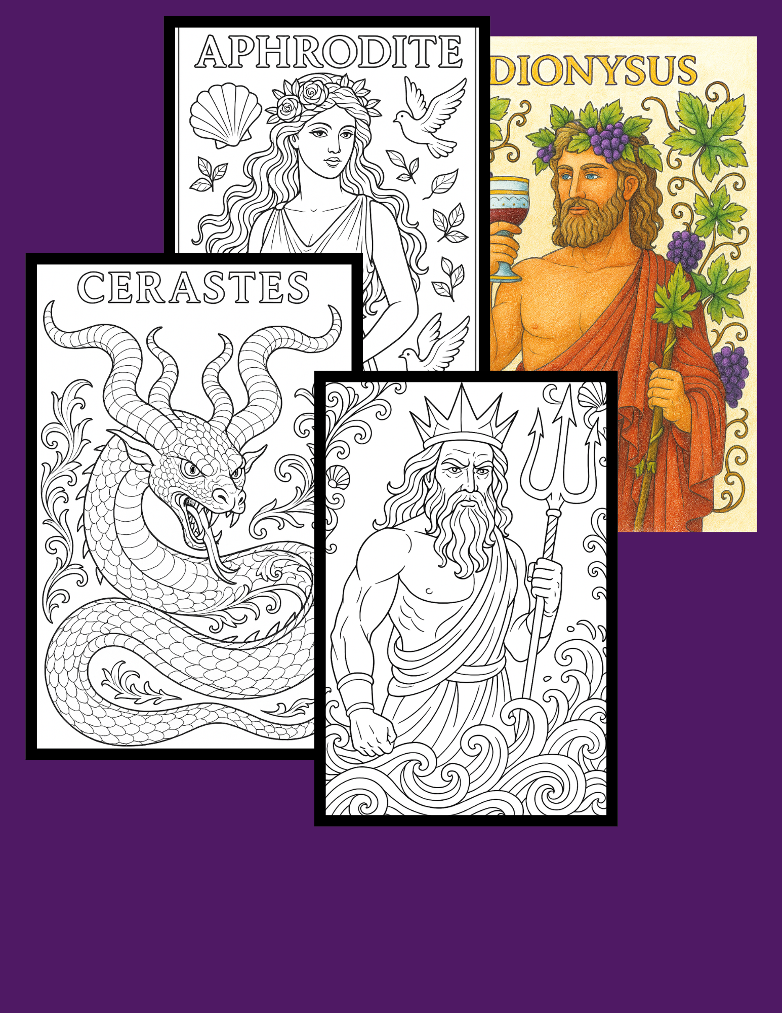 Greek Deities & Mythological Creatures Adult Coloring Book — Celebrate ...