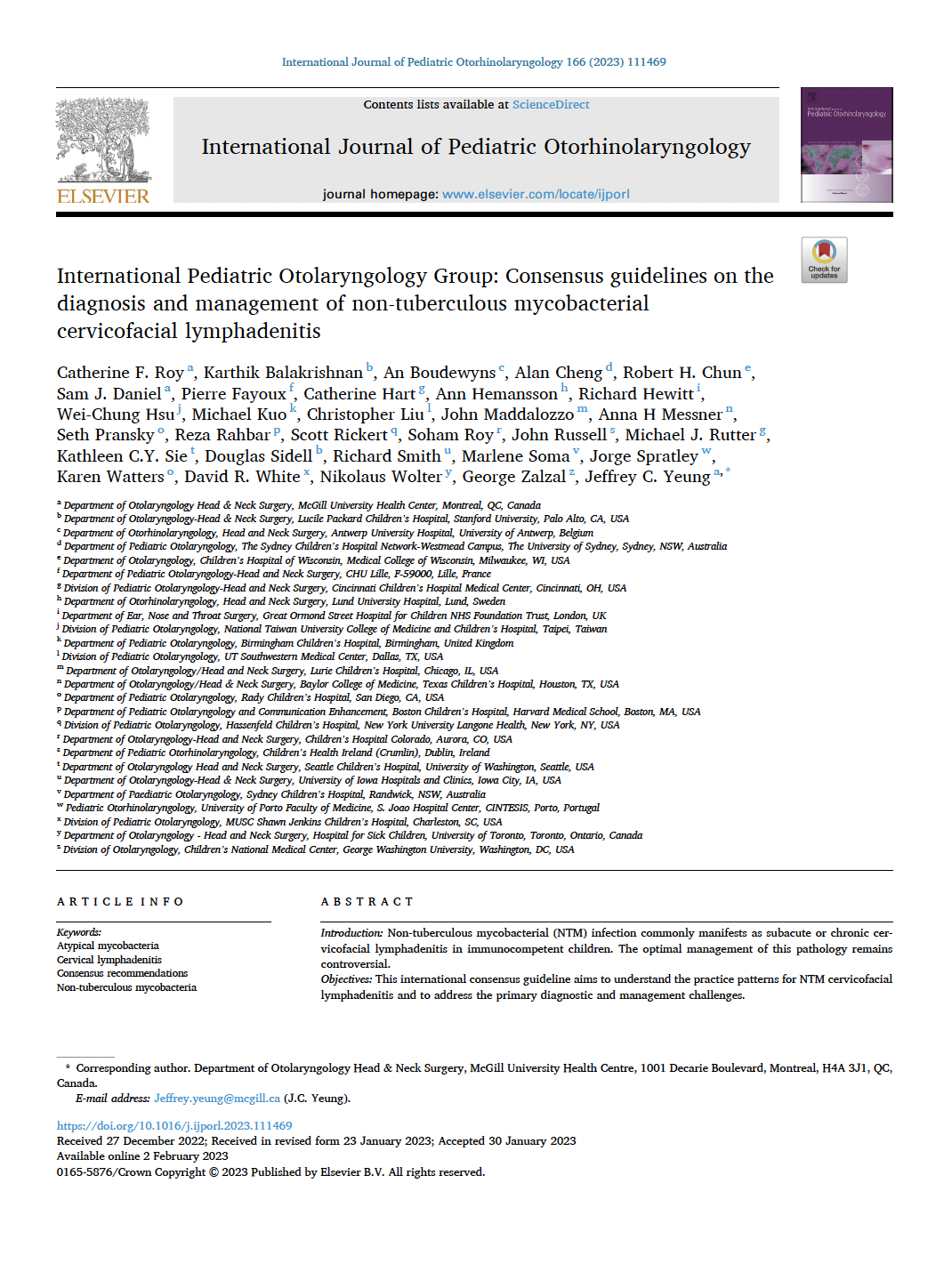 IPOG Articles — International Pediatric Otolaryngology Group