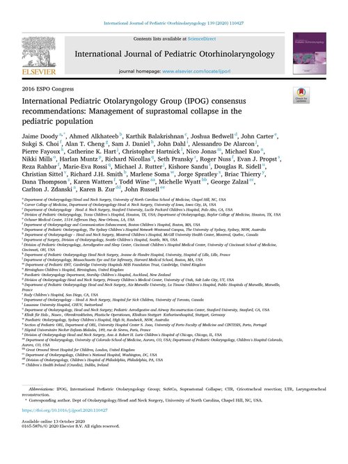 IPOG Articles — International Pediatric Otolaryngology Group