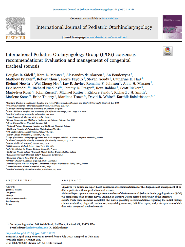 IPOG Articles — International Pediatric Otolaryngology Group