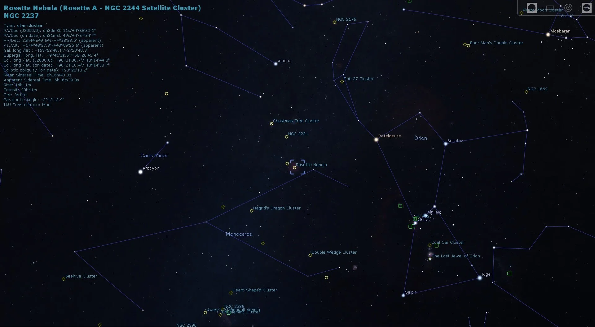 Rosette Nebula Location