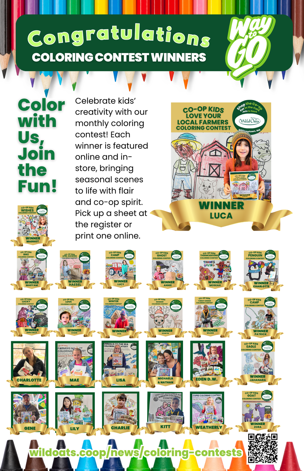 Join the monthly Coloring Contest for kids 12 and under when you visit ...