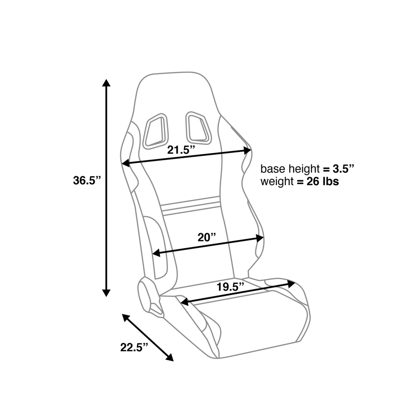 Corbeau A4 Sport Performance Reclining Seat for constricted interiors ...