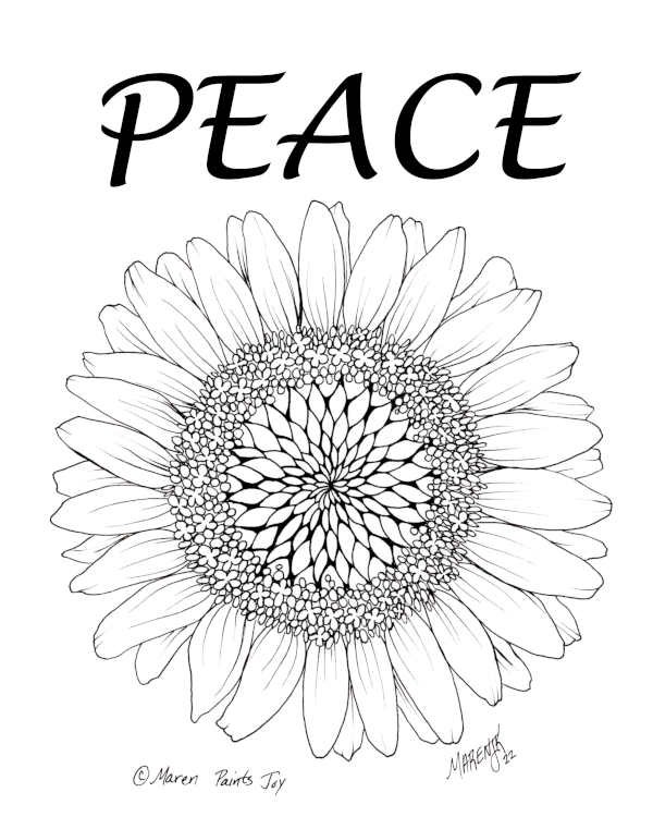 Peace Flower Coloring Pages