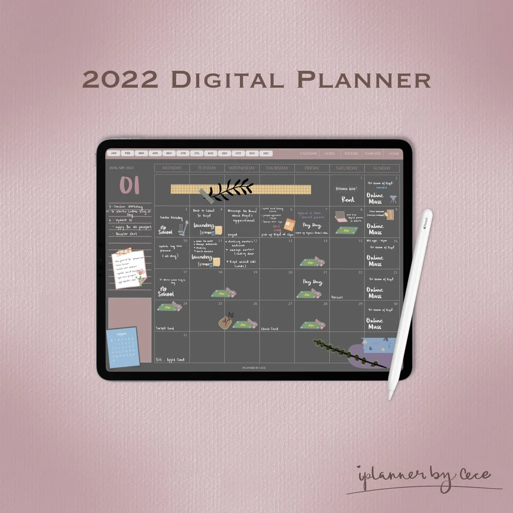2022 Digital Planner (Dark Pages) — iPlanner by Cece