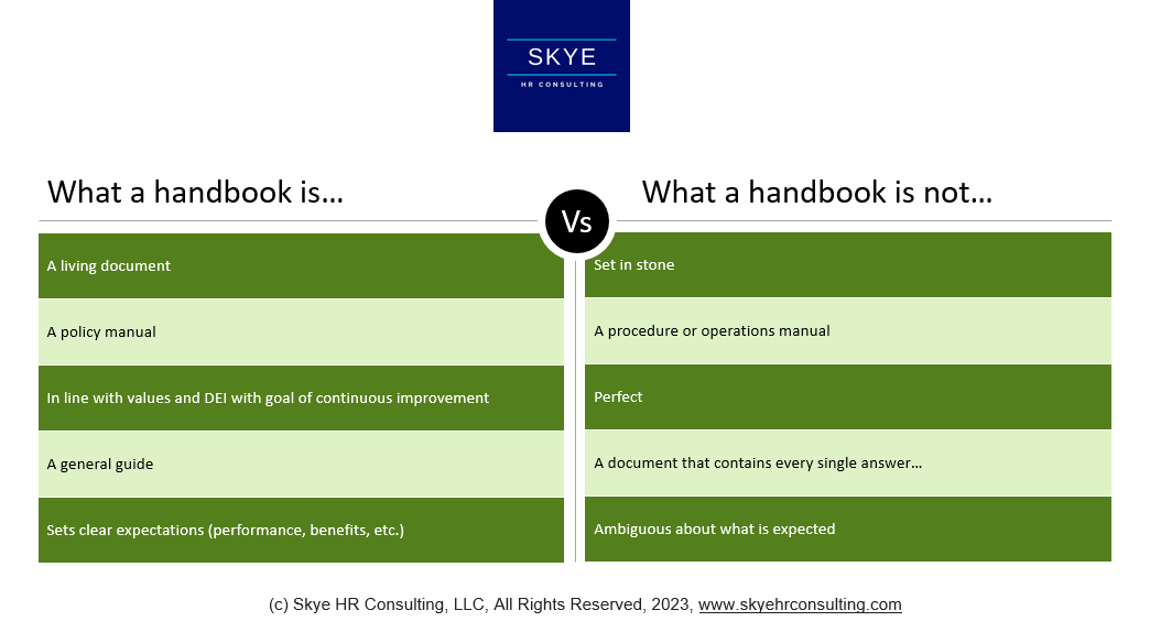 A Checklist for Updating Your Employee Handbook — Skye HR Consulting, LLC A Checklist for Updating Your Employee Handbook — Skye HR Consulting, LLC